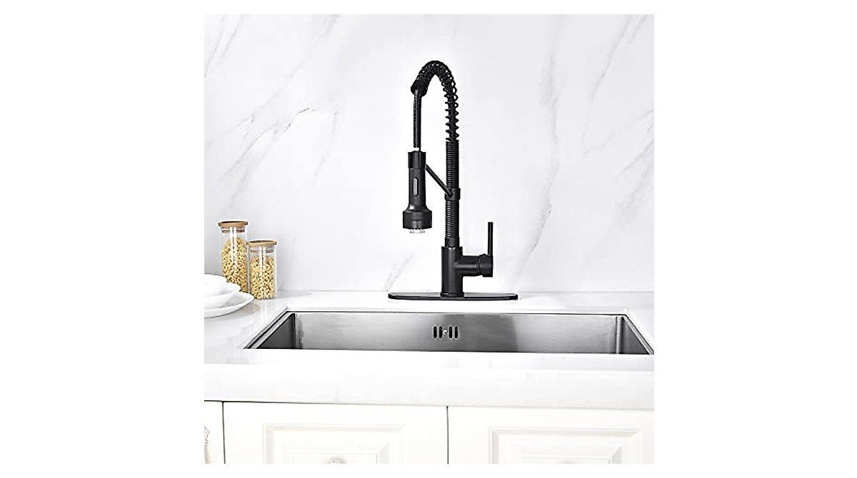 Kemino Matte Black LED Kitchen Faucet - Modern & Lead-Free