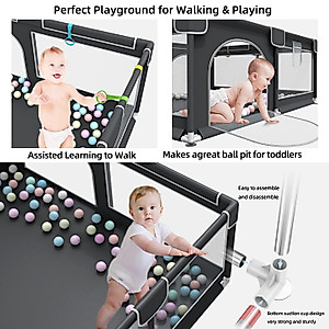 Baby Playpen, 79 x 63 Inches Extra Large Playpen with 50 PCS Ocean Balls, Indoor & Outdoor Kids Activity Center, Infant Safety Gates with Breathable Mesh,Sturdy Play Yard