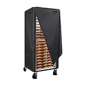 ANartcle Pan Bun Rack Cover,600D Waterproof and Dustproof Bun Rack Cover, Suitable for Commercial Bun Pan Bakery Rack - 20 Sheet,23" W x 26" D x 61" H,Black