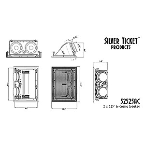 Silver Ticket Products in Ceiling Speaker Package 5.1, 1 x Center Channel, 1 x Left & 1 x Right Channel, 2 x Surround Speakers.