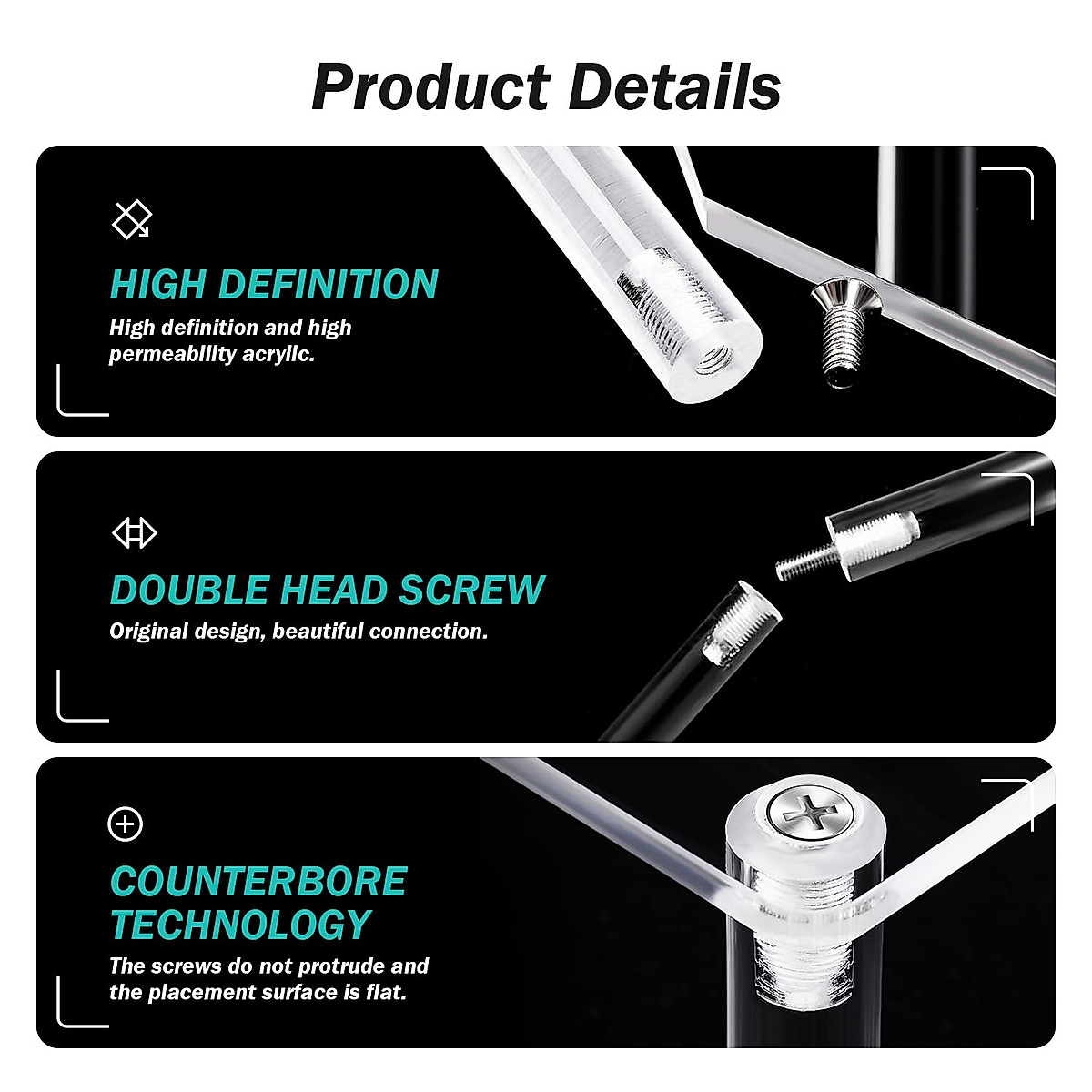 Acrylic Display Risers,Clear Shelf 3 Tier Cupcake Display Stand Steps for Food Desserts Stand Perfume Organizer Funko POP Collections，Small Mini Display Stand for Organizer and Decoration(12x8x6Inch)