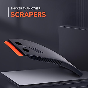 FOSHIO Razor Blade Scraper, 3 Pack Large Scraper Tool with 270PCS Double Edged Razor Blade Plastic Razor Blades, Glass Scraper for Windows, Decals, Tint, Stickers, Labels, Caulk, Adhesive（Black）