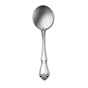 Oneida 2552SBLF Arbor Rose Flatware - Bouillon Spoon - Case of 1 Dozen