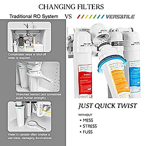 Metpure Versatile MV-ROGBSET Red (R) + Orange (O) + Green (G) + Blue (B) Quick Twist Filter Set Replacement Cartridge Bundle (1 x Sediment, 1 x Extruded Carbon Composite, 1 x 50gpd Membrane, 1 x GAC)
