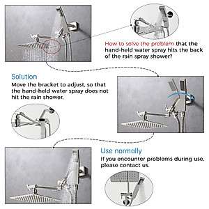 G-Promise All Metal 8" Dual Square Shower Head Combo | Rain Shower Head | Handheld Shower Wand | Adjustable | Smooth 3-Way Diverter | 71" Extra Long Hose - A Bathroom Upgrade (Brushed Nickel)