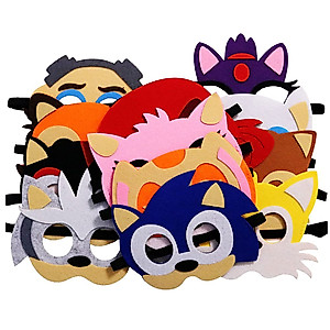 12 Packs Hedgehog Felt Masks Party Favors for Kid - Hedgehog Themed Party Supplies Birthday Cosplay Mask Photo Booth Prop Cartoon Character Cosplay Birthday Gift for Children Boys Girls