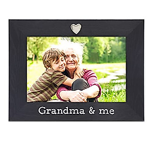 MIMOSA MOMENTS Silver Heart Black Grandma and me Picture Frame for 4x6 photo