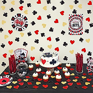 200 Pack Glitter Casino Confetti Decorations, Poker Table Scatter for Las Vegas Game Night Party Supplies