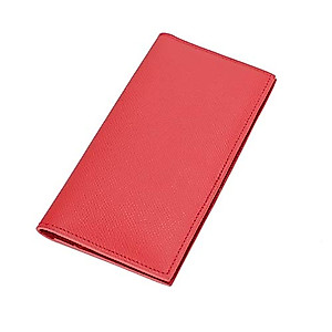 GintaXen Slim Leather ID/Credit Card Holder Long Wallet with RFID Blocking - Red