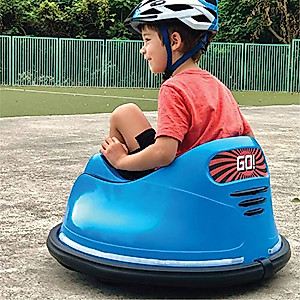 The Bubble Factory Electric RC Kids Bumper Car with Light and Music , Blue Large