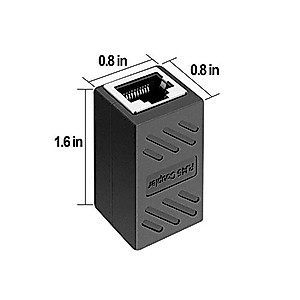 ZUZONG RJ45 Ethernet Coupler, RJ45 Coupler for Cat7/ Cat6e/Cat6/Cat5e/Cat5 Ethernet Cable Extender Adapter Female to Female rj45 Extender for PC Switch Router Gaming Console (2 Pack Black)