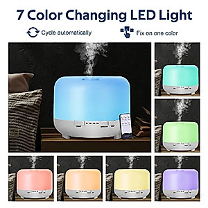 Moisturnt Aromatherapy Essential Oil Diffuser for Room: 500ml Aroma Air Humidifier Remote Control for Home Large & Small Rooms-Ultrasonic Cool Mist Diffusers Oils Vaporizer with Light,Light White
