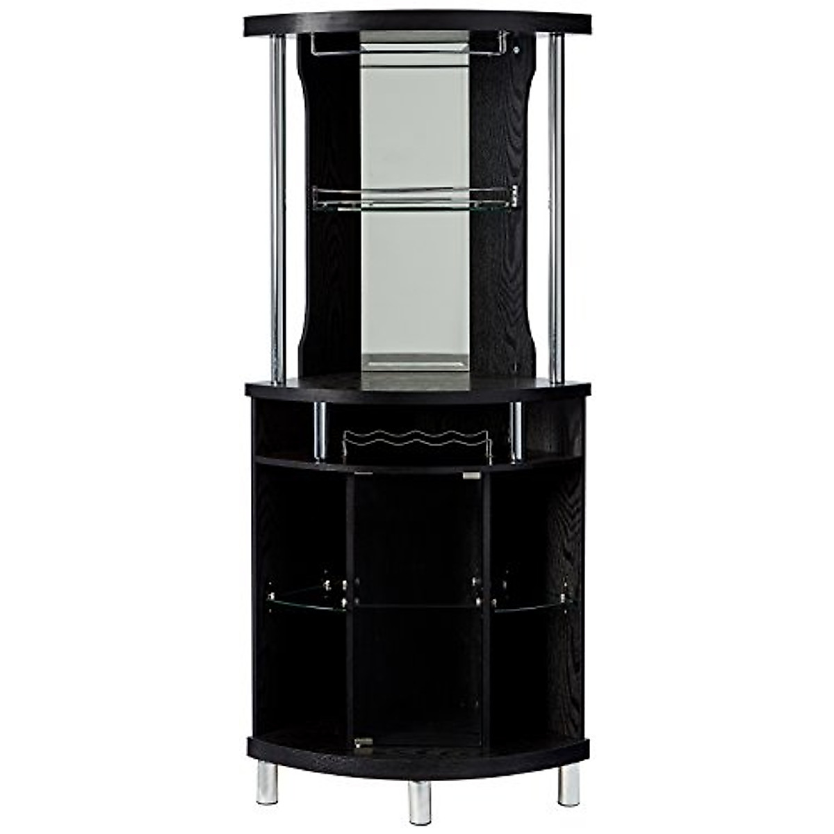 Home Source Corner Bar Unit, Black