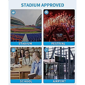 Paxiland Clear Backpack Stadium Approved 12×12×6 with Reinforced and Wider Shoulder Straps, Small Clear Bag for Schools, Concerts, Work, Festivals and Sporting Events - White