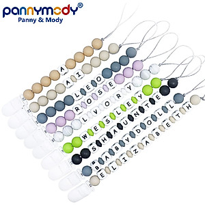 Pack of 2 Personalized Stroller Clip with Name(LightPink+Lightpurple)