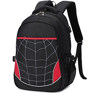 Gikizzi Boys School Backpack for Boys Backpack with Lunch Box Anime Backpack School Bag Bookbag Backpack Set for Boy Girls (Black)