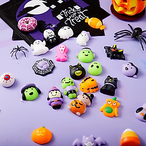 JOYIN 48 Pcs Halloween Mochi squishy toys Bulk, Halloween Toys for Halloween Party Favors Decoration, Trick or Treats Sensory Stress Relief Toy, Classroom Prizes Goodie Bag Filler Kids Gift