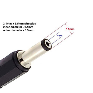 USHANLIN DC Power Splitter Security Camera Power Splitter 12V CCTV Power Cable (1 Female to 2 Male 5.5mm X 2.1mm, 5Pack)