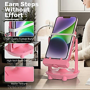 Orzero Steps Counter Compatible for Pokemon Go Walker Phone Swing Accessories Cellphone Pedometer (USB Cable) (Easy Installation) (Mute Version) Egg hatcher Rocker Quick Steps Earning Device - Pink