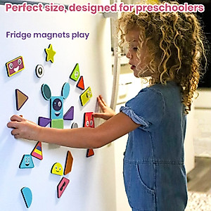 ButterflyEdufields 100+ Magnetic Puzzles for Kids 3 4 5 Years Old | Mix & Match Fun Shapes & Emoticons 100+ Play Challenges | Creative Birthday Gift for Kids