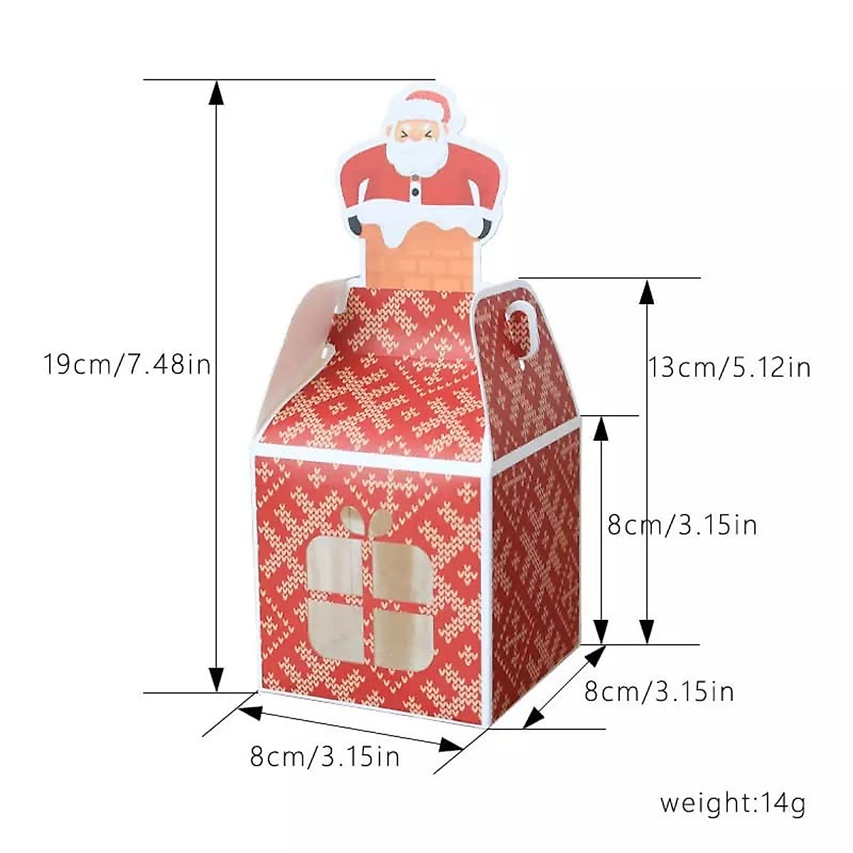 7Rivers Christmas Treat Boxes Set of 12- Small Christmas Gift Boxes Perfect for Ornaments, Small Gifts, Candy, Cookies, Favors