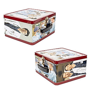 Retro Style Metal Tin Lunch Box Tote | Reusable Bag, Storage Organizer Container, Bento Box Accessories | Official TV Show Collectible | 8 x 7 x 4 Inches