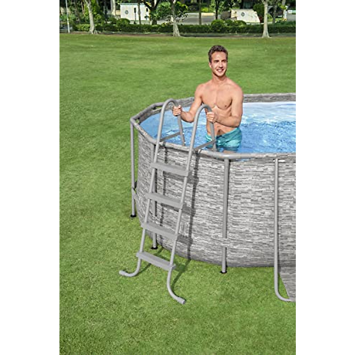 Bestway Flowclear Above Ground Swimming Pool Ladder 48" | Corrosion-Resistant Metal Frame