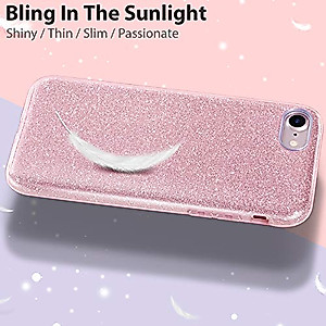 MATEPROX iPhone Se 2022 case,iPhone SE 2020 case,iPhone 8 case,iPhone 7 Glitter Bling Sparkle Cute Girls Women Protective Case for 4.7" iPhone 7/8/SE (Pink)