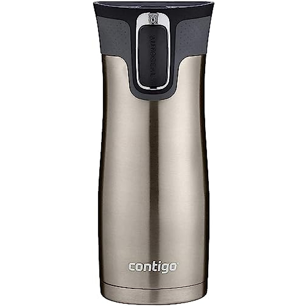 Contigo West Loop Stainless Steel Vacuum-Insulated Travel Mug with Spill-Proof Lid, Keeps Drinks Hot up to 5 Hours and Cold up to 12 Hours, 16oz Steel/Black