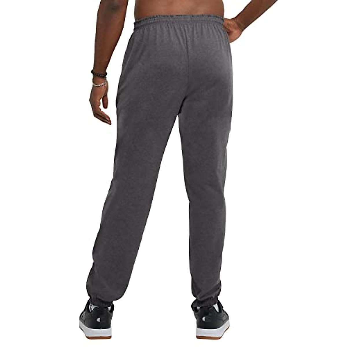 Champion Men's Everyday Fitted Ankle Cotton Pants, 31.5" Inseam, Cotton Knit Pants Left Hip "C" Logo, Cotton Warm-Up Pants