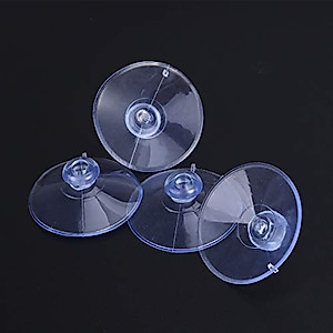 Double Sided Suction Cups:OUNONA 50 Pieces Clear Suction Cups PVC Plastic Suction Cup Without Hooks (45mm)