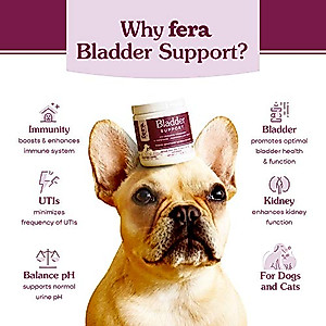 Fera Pets Bladder Support Dog and Cat Supplement – Kidney and Urinary Tract Health and Bladder Infection Prevention Supplements - Helps with Incontinence and Immune Antioxidant Vitamin