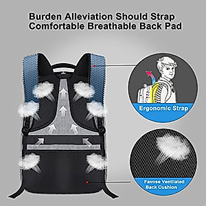 Large Travel Backpack, Laptop Backpack Carry On Backpack for Men Women, Anti Theft Travel Backpack for Airline Approved, Mens 17.3 Inch Laptop Backpacks for Hiking Daypack with USB Charging Port, Grey