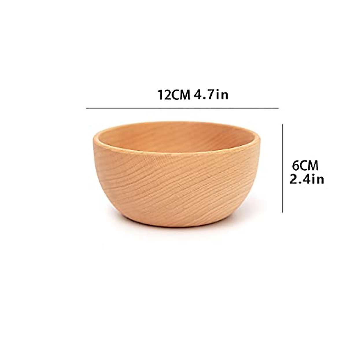 Ebrima Beech Round Bowl Wooden Salad Bowl Household Solid Wood Fruit Bowl (large)