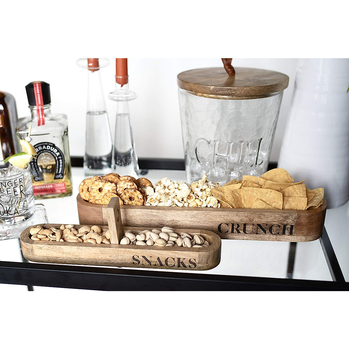 Mud Pie Textured Glass ICE Bucket, 8 1/2" x 7 1/2" dia, Clear