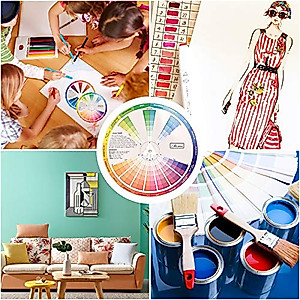 Creative Color Wheel, Paint Mixing Learning Guide Art Class Teaching Tool for Makeup Blending Board Chart Color Mixed Guide Mix Colours (9.25inch)