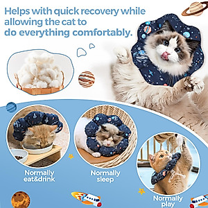 ComSaf Cat Cone Collar Soft, Protective Adjustable Cat Cones to Stop Licking After Surgery, Comfortable Lightweight Elizabethan Collar for Cat Kitten Prevent from Licking Wounds, Not Block Vision