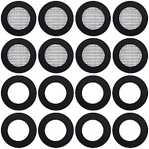PAGOW 10pcs 1/2" Shower Head Screen Filter Gasket + 10pcs Rubber Washer, Stainless Steel Seal O Ring Hose Net 40 Mesh for 1/2" Fixed and Handheld Shower Head Hose, Water Faucet, Garden Hose (20pcs)