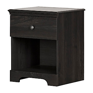South Shore Zach 1-Drawer Nightstand-Gray Oak