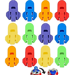 lfjfaecx Manual Easy Can Opener, 2/6/12 Pcs Soda Beer Can Opener Beverage Can Protector, Premium Plastic Shields Tab Openers for Pop, Cover Beer or Soda Cans at Picnic, BBQ (12pcs)