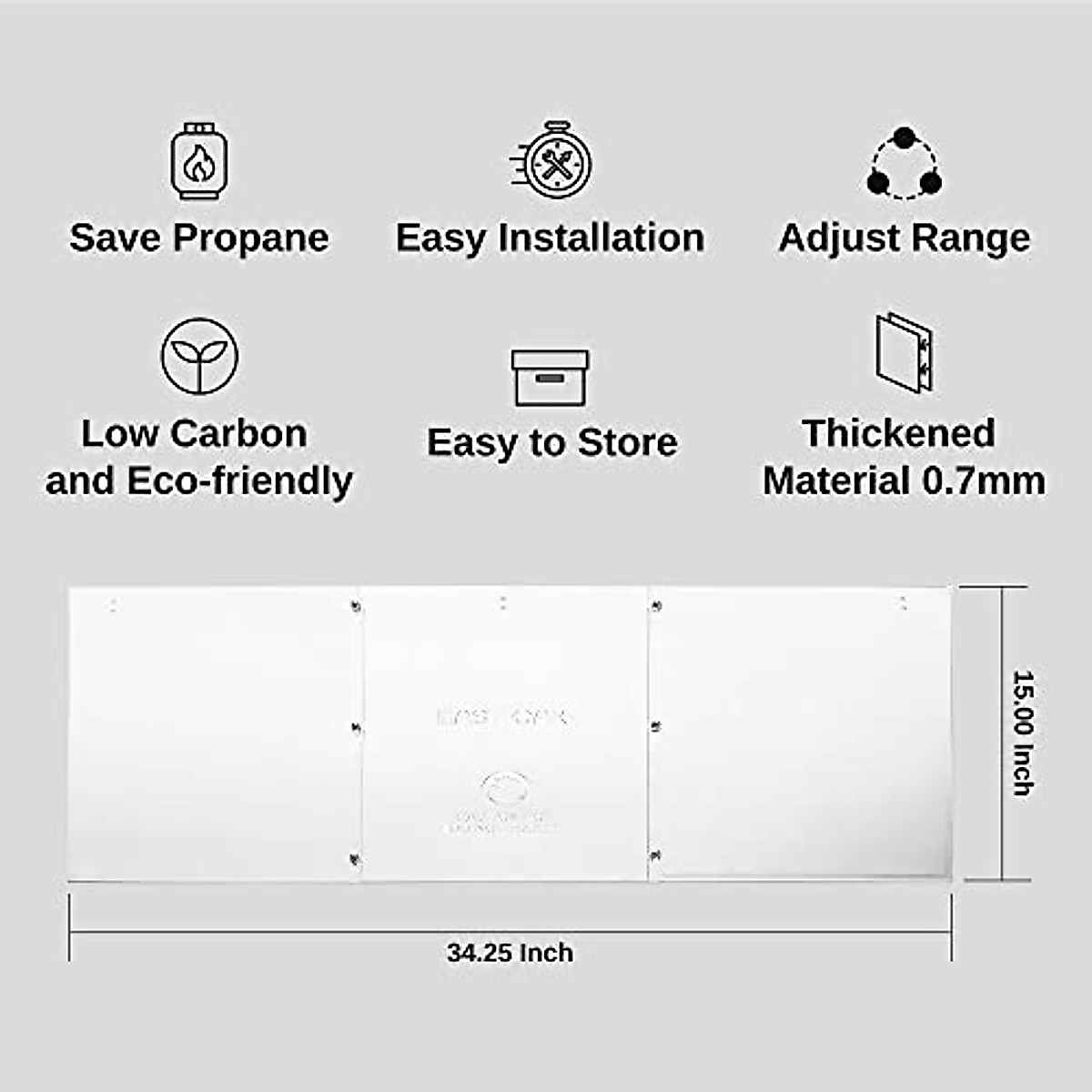 EAST OAK Patio Heater Reflector Shield, Propane Patio Heaters Focusing Reflector for Extra Heat Reflecting Power, Enegy Saving, Heating Reflector for Directional Heating, 0.7mm Thickened Aluminum
