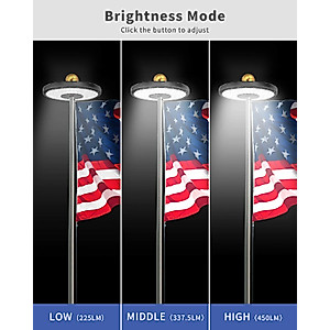 Solar Flagpole Light, Newest 132 LED 3X Brighter Outdoor Flagpole Light, Flag Cover Waterproof Solar Flag Night Light for Ground Pole 15-25ft, 10-12 Hour Dusk to Dawn Auto On/Off, 3 Lighting Modes
