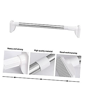 LIFKOME 3 Pcs Stainless Steel Roman Rod Rv Shower Curtain Shower Rod Holder Brown Curtain Rod Clothes Drying Rod Clothes Rod White Tension Curtain Rod Punch-free Curtain Rod Towel Rail Rv