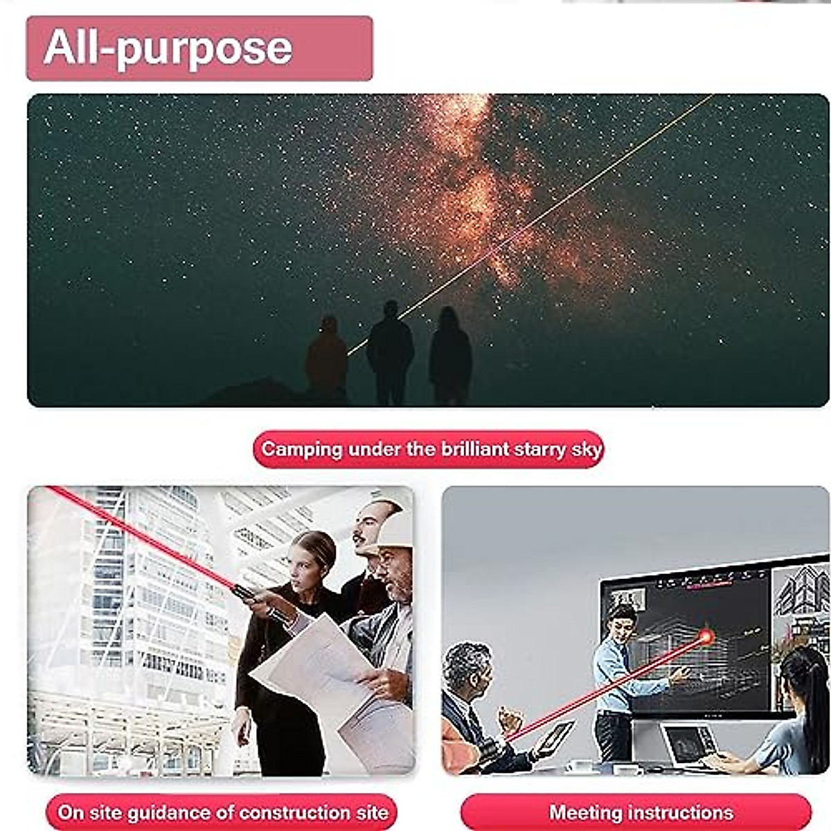 IVVTRYI Red Laser Pointer, Long Distance Laser Cat Toy Rechargeable High Power Laser Pointer for Demonstration Outdoor Cat Toys