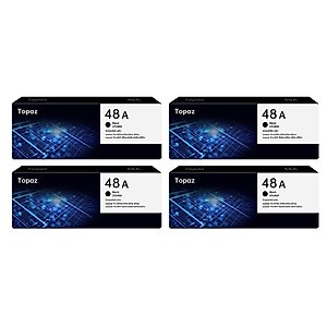 48A Black Toner Cartridge 4-Pack Replacement for CF248A 48A Used for Pro M15w M29w M30w M31w MFP M28w M28a M29a M15a M16a M16w Printer