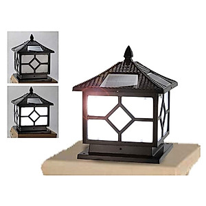 SMLZV Column Headlight,Chinese Style IP65 Waterproof Outdoor Stigma Lamp,Decking & Patio Lighting,Outdoor Lighting Accessories,for Home/Garden