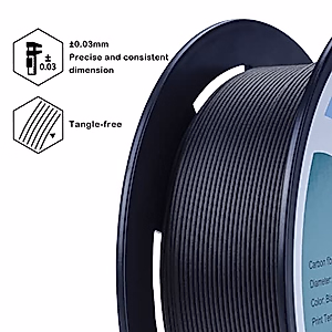 ZIRO Carbon Fiber PLA Filament 1.75mm,3D Printer Filament Carbon Fiber PLA 1.75mm 0.8KG Spool - Black