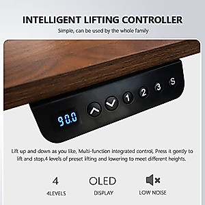 Xenusa Computer Desk Height Adjustable Standing Desk Ergonomic Electric Home Office Stand Up Computer Workstation (Maple Wood, 63 in)