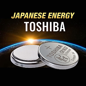 TOSHIBA CR1632 3V Lithium Coin Cell Battery 5 Batteries Strip Child-Resistant Packaging