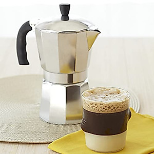 IMUSA USA B120-42V Aluminum Espresso Stovetop Coffeemaker 3-Cup, Silver